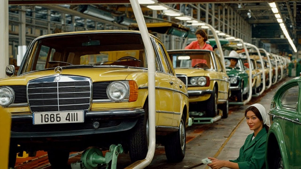 Mercedes S Class W116 Production line 70s Inside Sindelfingen factory ...