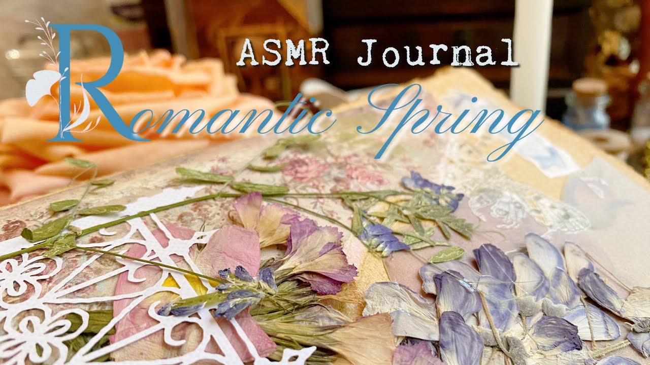 ASMR Romantic Spring Diary Design 🌷 Scrapbooking Sounds | Art Journal ...