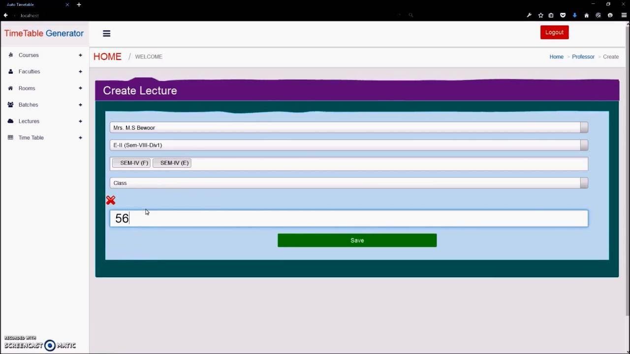 Automatic Time Table Generator - YouTube