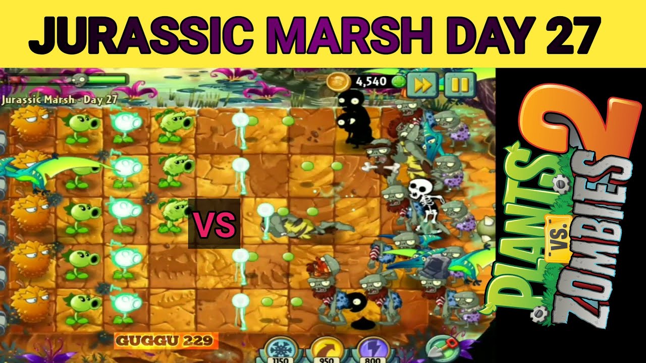 pvz|pvz2|plants vs zombies|plants vs zombies 2 jurassic marsh day 27 ...