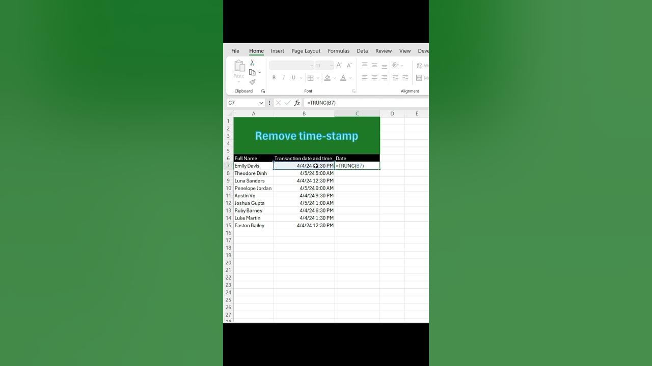 Remove Time from Timestamps in Excel! 🕒 - YouTube