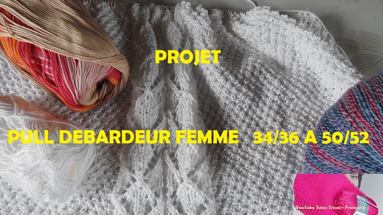 Projet Tuto Tricot Pull Débardeur Femme col V en 5 tailles (création ...