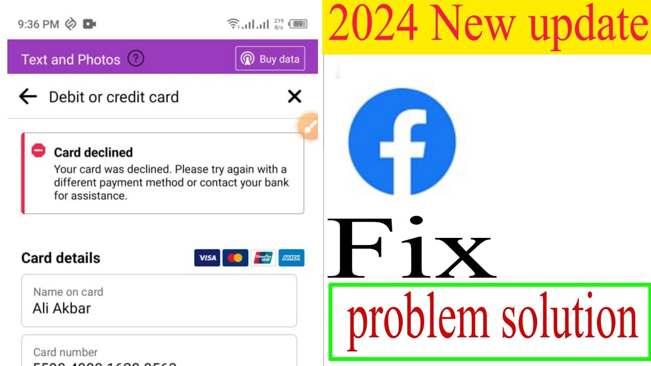 Facebook Card Declined problem solution ||Debit card declined problem ...