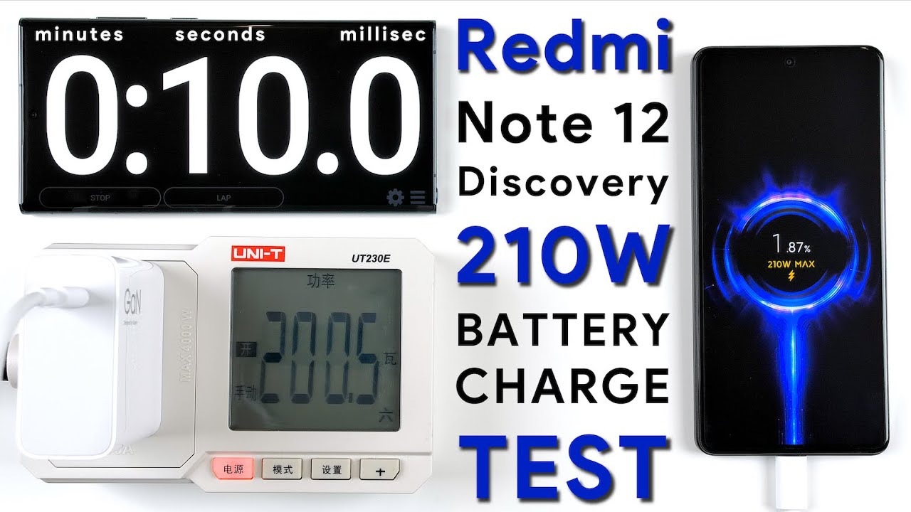 210W Charging Speed Test | Redmi Note 12 Discovery Edition - World's ...