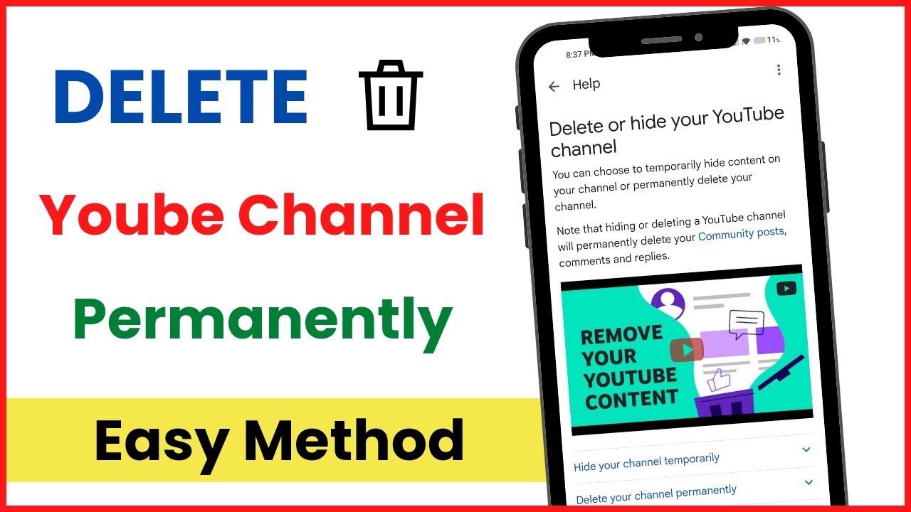 How to Delete Youtube Channel Permanently | Easy method - YouTube