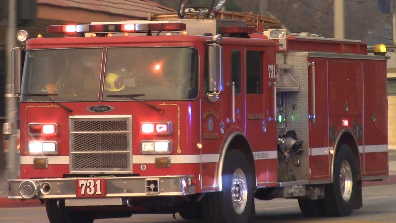 Pasadena Fire Dept. Engine 731 & CAL-OES Engine 6309 responding - YouTube