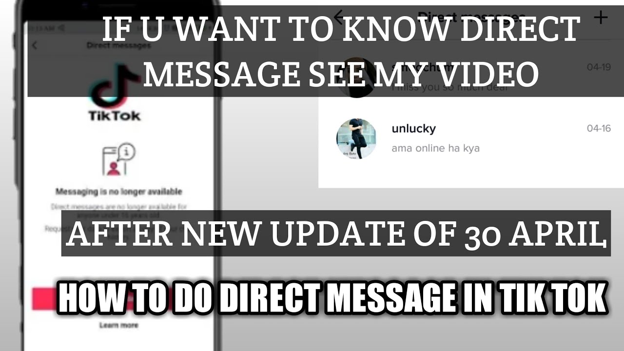 HOW TO DO DIRECT MESSAGE IN TIK TOK UNDER 16 YEARS part 1 - YouTube