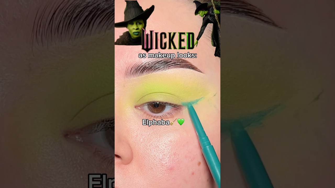 Wicked makeup looks: Elphaba🧹💚 #wicked #makeuptutorial #shorts #makeup ...