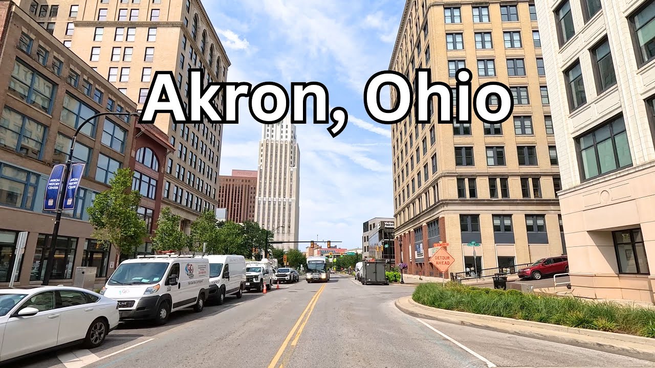 Akron, Ohio 4K - Scenic Downtown Drive - YouTube
