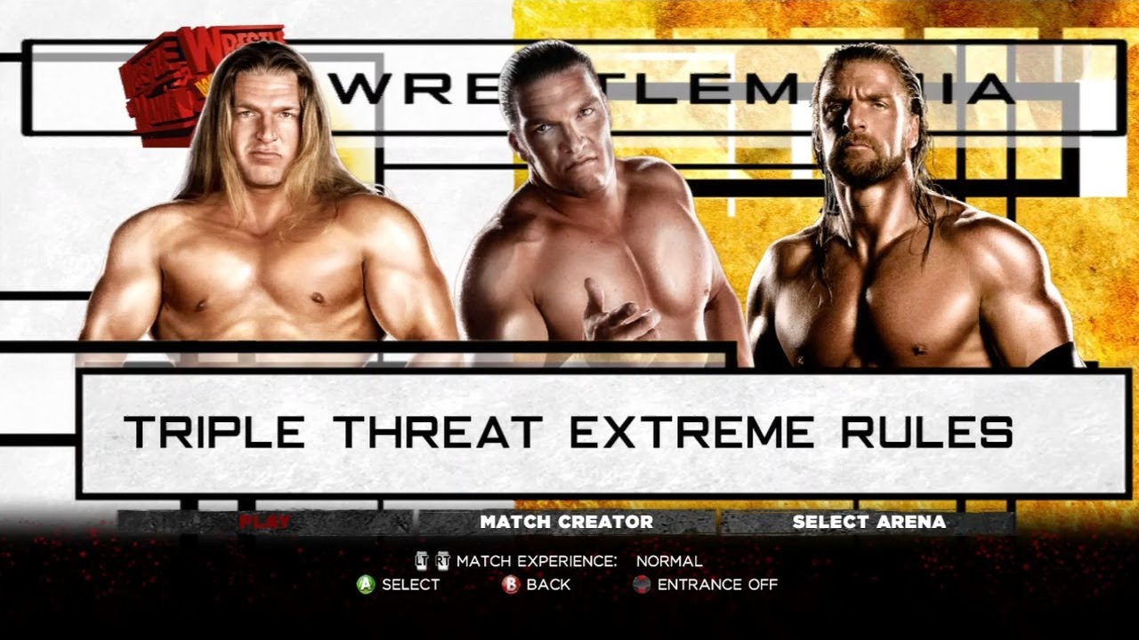 WWE '13 - TRIPLE THREAT TRIPLE H MATCH (Mirror Match) - YouTube