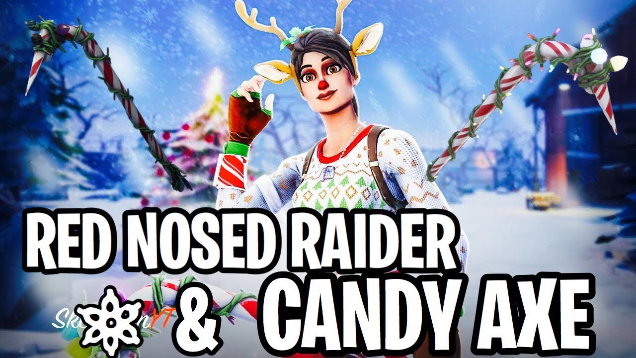 Red Nosed Raider And Candy Axe Pickaxe Gameplay - YouTube