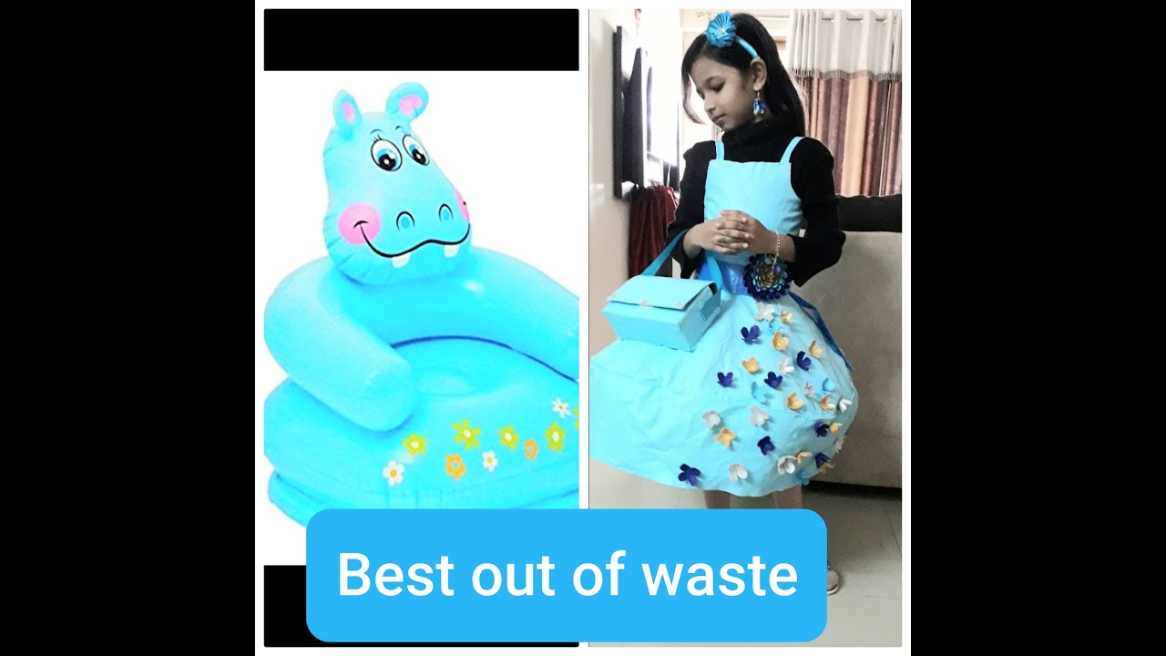 Best out of waste - fancy dress competition - YouTube
