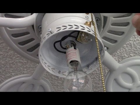 Ceiling Fan Pull Switch Repair - How to repair fan with single light fixture
