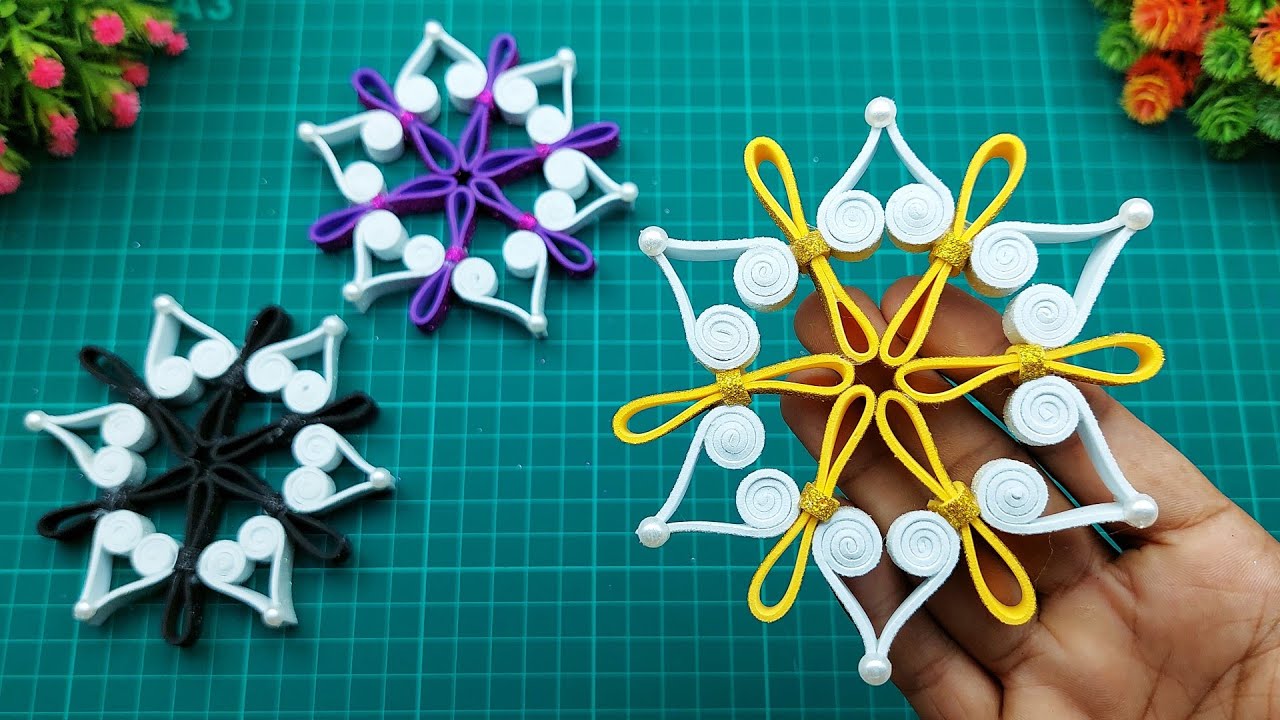 🎄DIY Foamy Snowflakes ️Handmade Christmas Tree Ornaments 2022🎄 Glitter ...