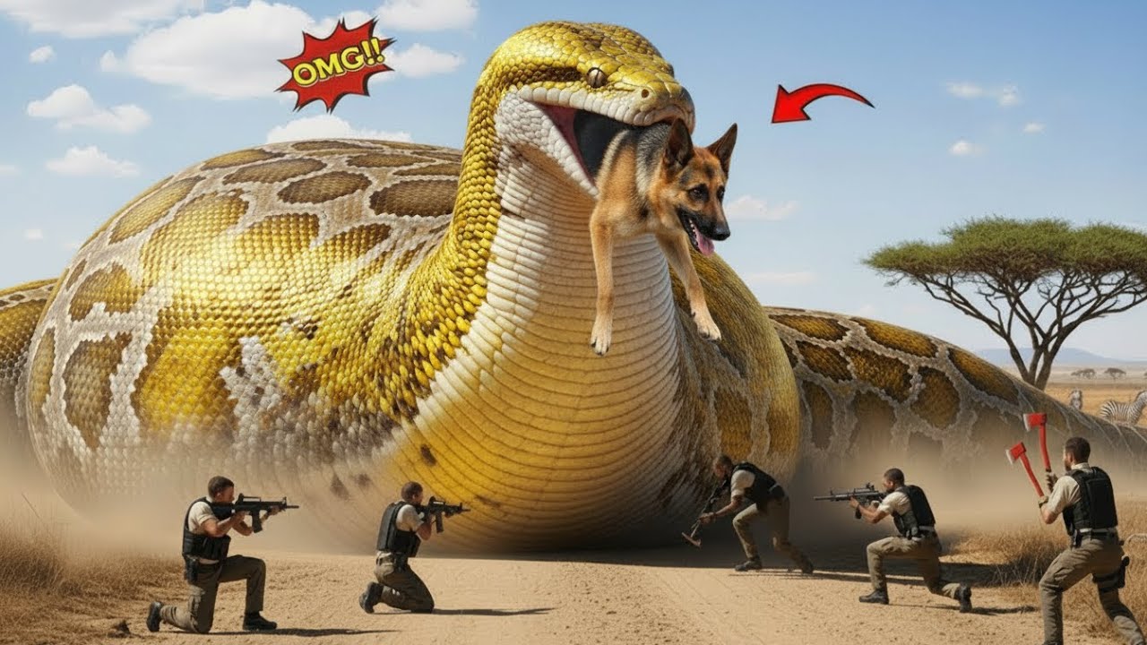 Heroic Rescue Team Saves Brave German Shepherd From Giant Python’s ...