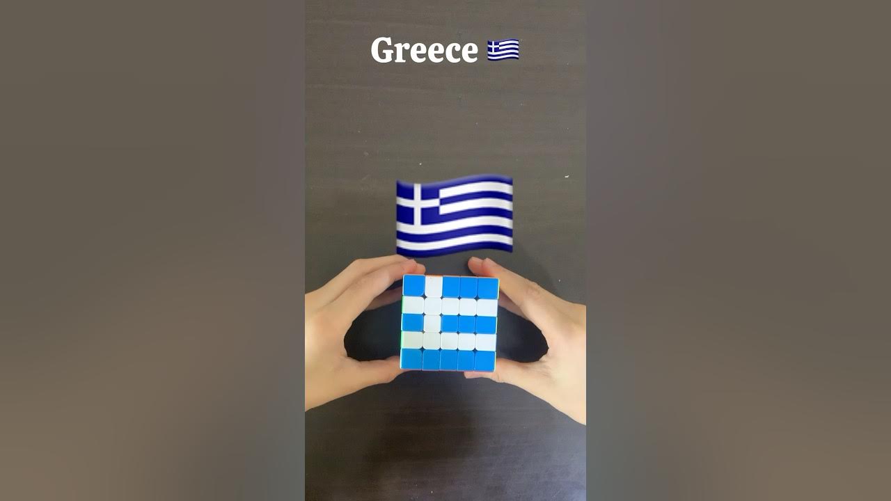 How to make Greece flag 🇬🇷🇬🇷🇬🇷 on 5 x 5 Rubiks cube #Shorts #Fadil ...