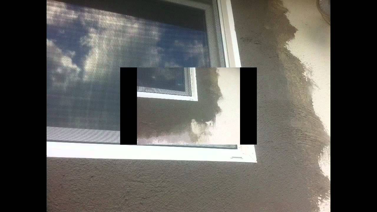 New construction windows with professional stucco patch - YouTube