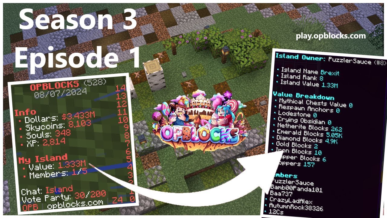 Welcome to Season 3!!! - Minecraft Skyblock S3 E1 [OPBlocks] - YouTube