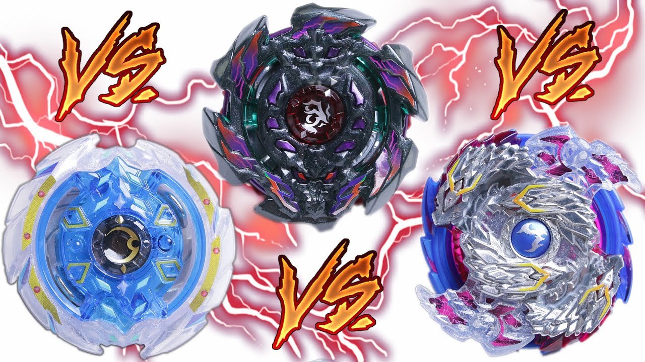 NIGHTMARE LONGINUS vs ARC BAHAMUT vs DEEP CHAOS | Beyblade Burst ベイブレード ...