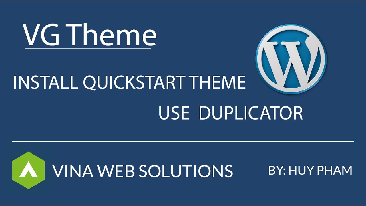 [VG Theme] Install Quickstart Wordpress Theme - YouTube