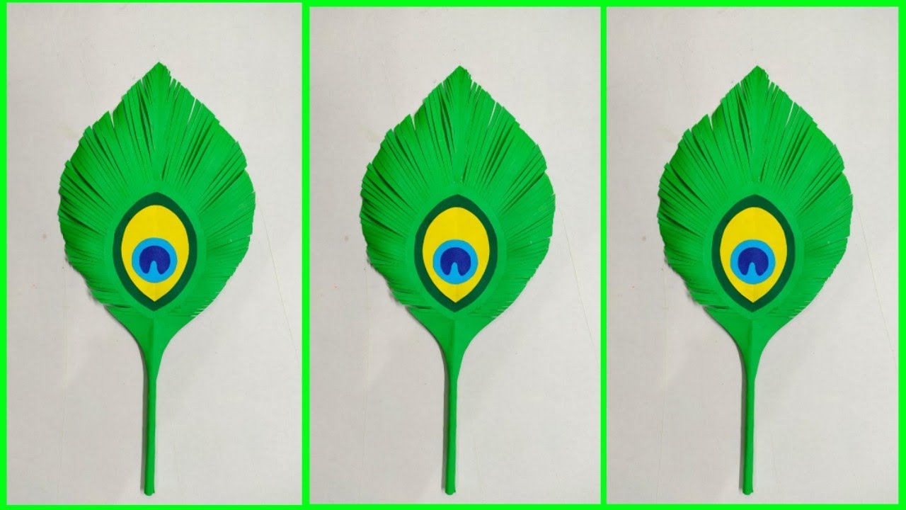 Janmashtami craft | Peacock Feather Craft | Paper Feather Craft ...