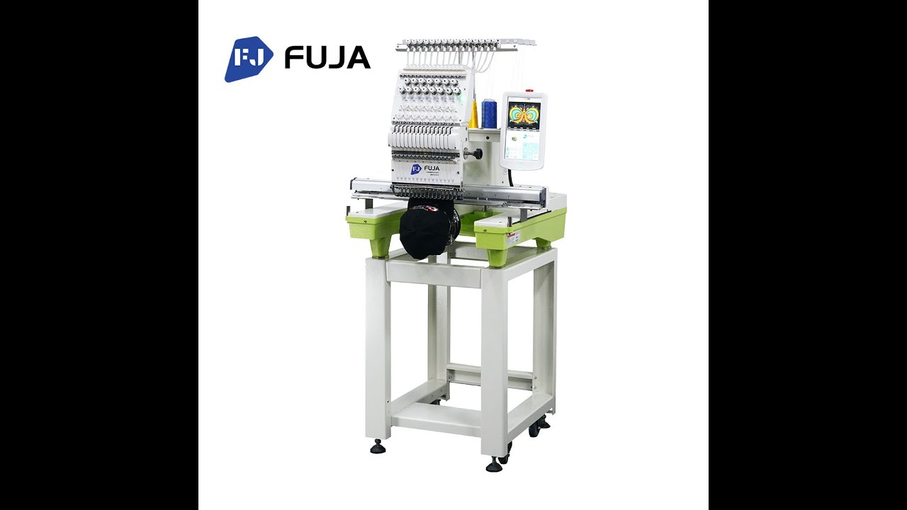 FUJA Single Head 15 Needles Embroidery Machine Flat Show - YouTube