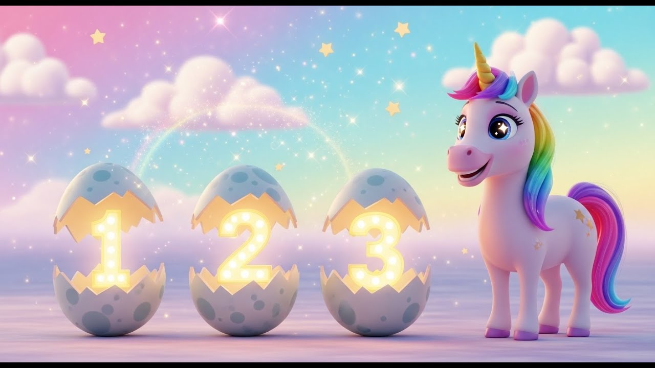 Learn 123 with Unicorn Surprise Eggs | Fun Counting Nursery Rhyme for ...