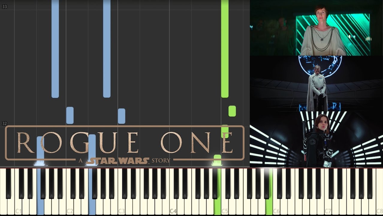 Rogue One: A Star Wars Story - Teaser Trailer Music - Piano (Synthesia ...