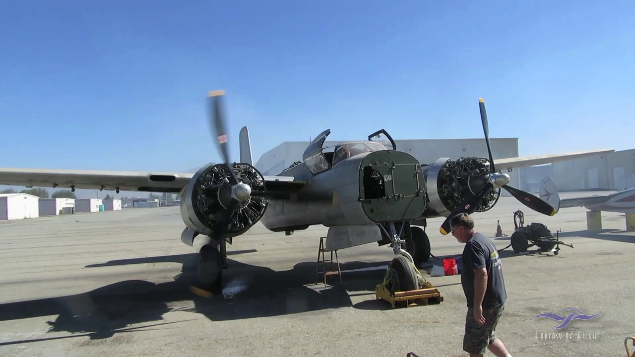 Douglas A-26 - ENGINES START! - YouTube