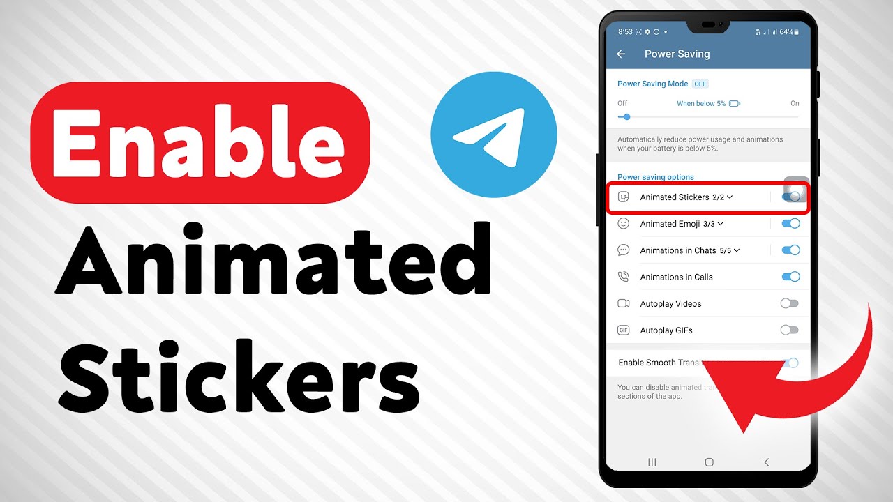 How To Enable Animated Stickers In Telegram - Full Guide - YouTube