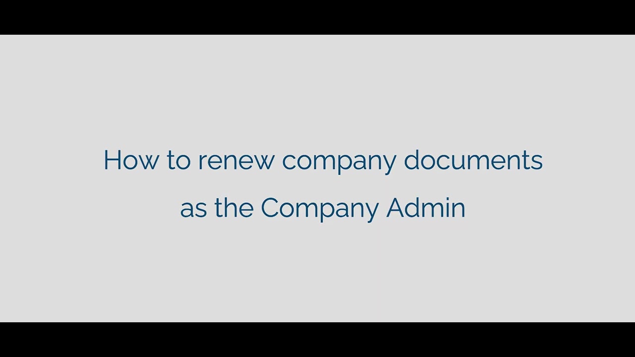 How to update the company profile and company renewal documents - YouTube