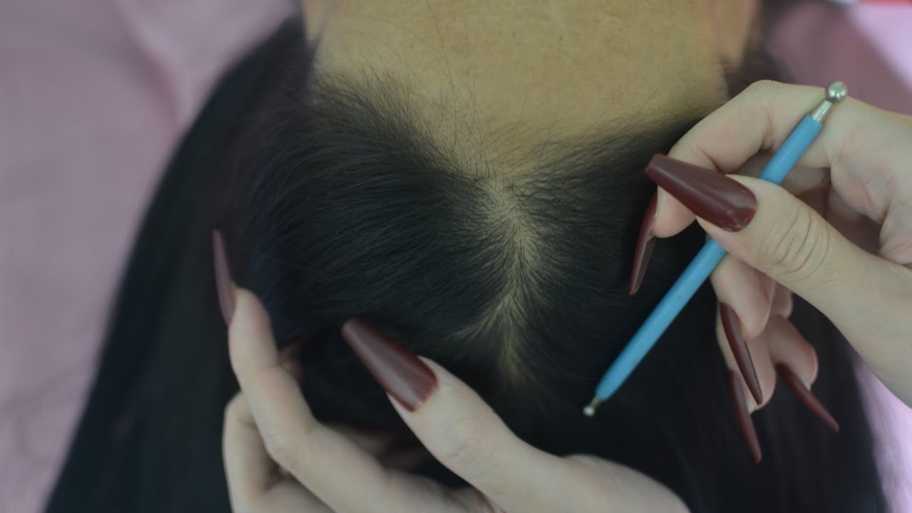 ASMR Head Scratch No Talking, Real Person Hair Combing, Hair Play Make ...