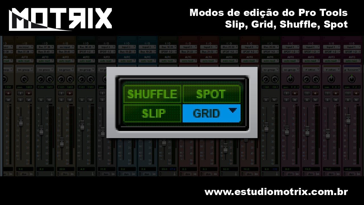 Modos de edição do Pro Tools - Slip, Grid, Shuffle e Spot - YouTube