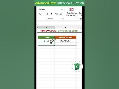TIMEVALUE function in excel | TIMEVALUE formula in excel | excel interview questions excel tips ...