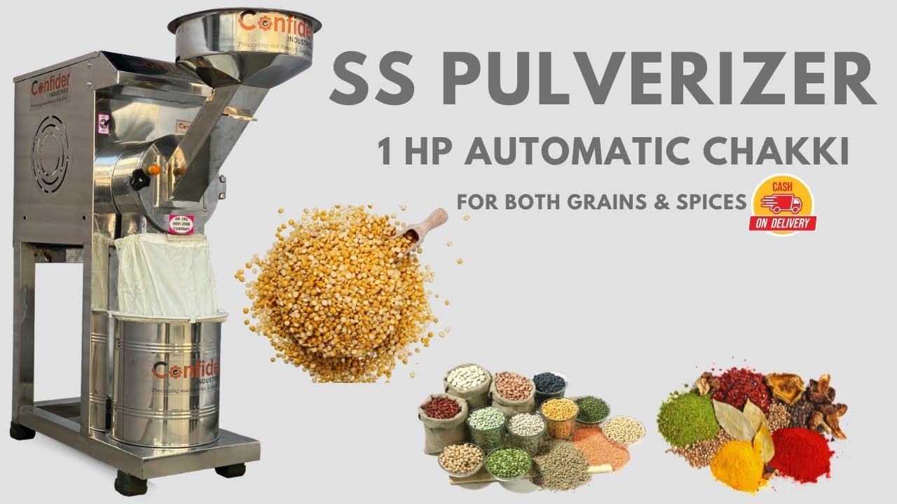 SS 2in1 Pulverizer 1HP | Dal Grinding Automatic Masala Atta Chakki ...
