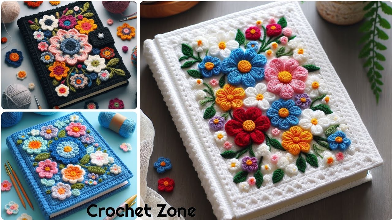 Crochet Book Cover Design Ideas. Hand Knitted Crochet Book Cover Model ...