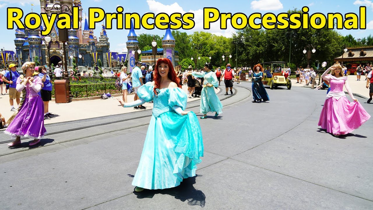 Royal Princess Processional at Magic Kingdom - Princesses Walking & on ...