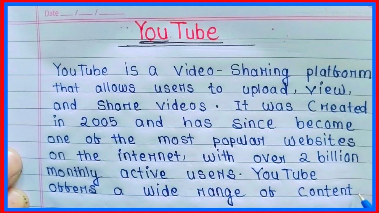 Short Note On YouTube | Essay On YouTube | Daily Essay - YouTube