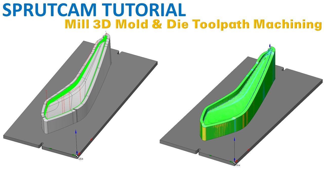 SprutCAM Tutorial #151 | Mill 3D Mold & Die Toolpath Machining - YouTube