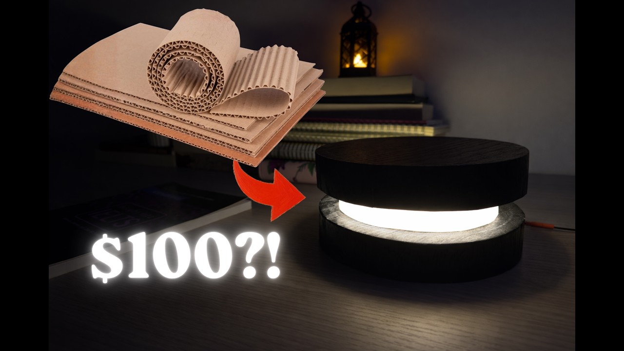 I made a modern LED lamp from cardboard… and it looks expensive! - YouTube