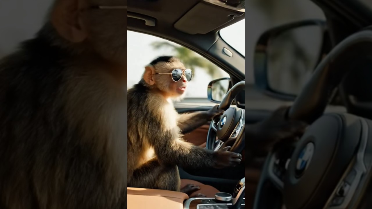 Funny 🤣 Monkey driving a BMW - YouTube