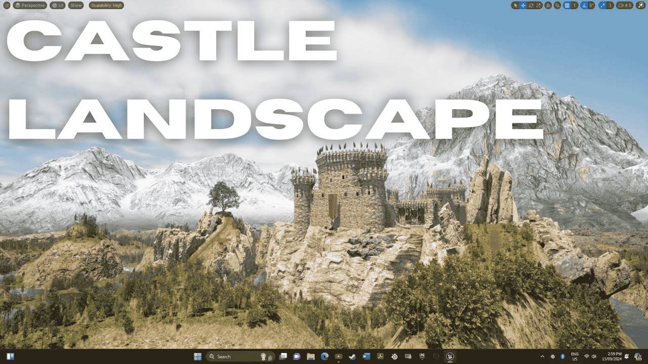 My first UE5 Castle Landscape - YouTube