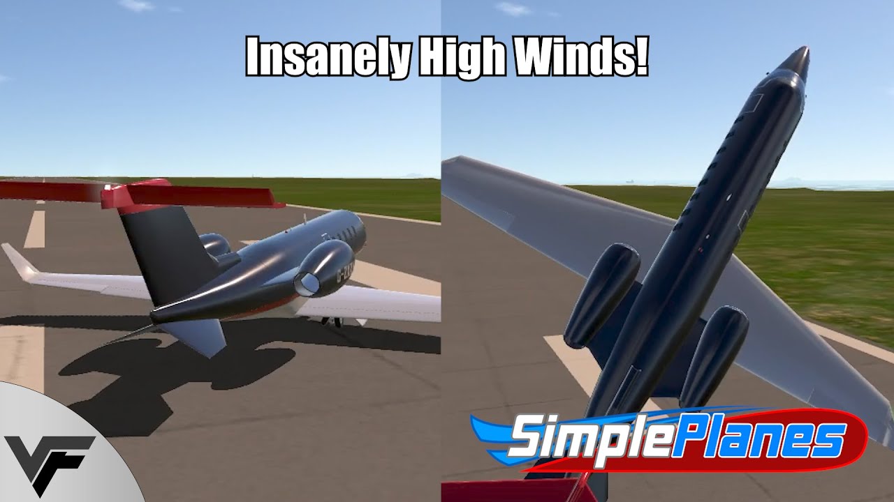 Landing Planes vs High Head-On Crosswind in SimplePlanes - YouTube