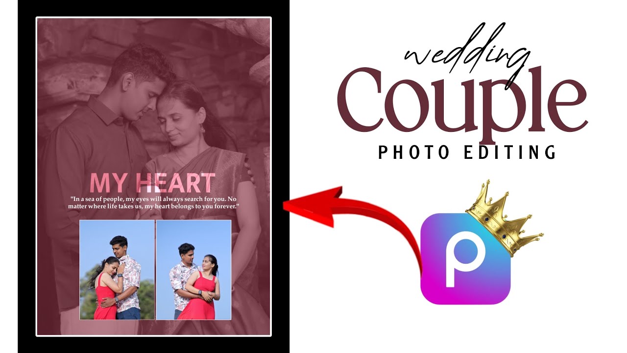Wedding Couple Photo Editing In Picsart 🔥|| Pre Wedding Couple Photo ...