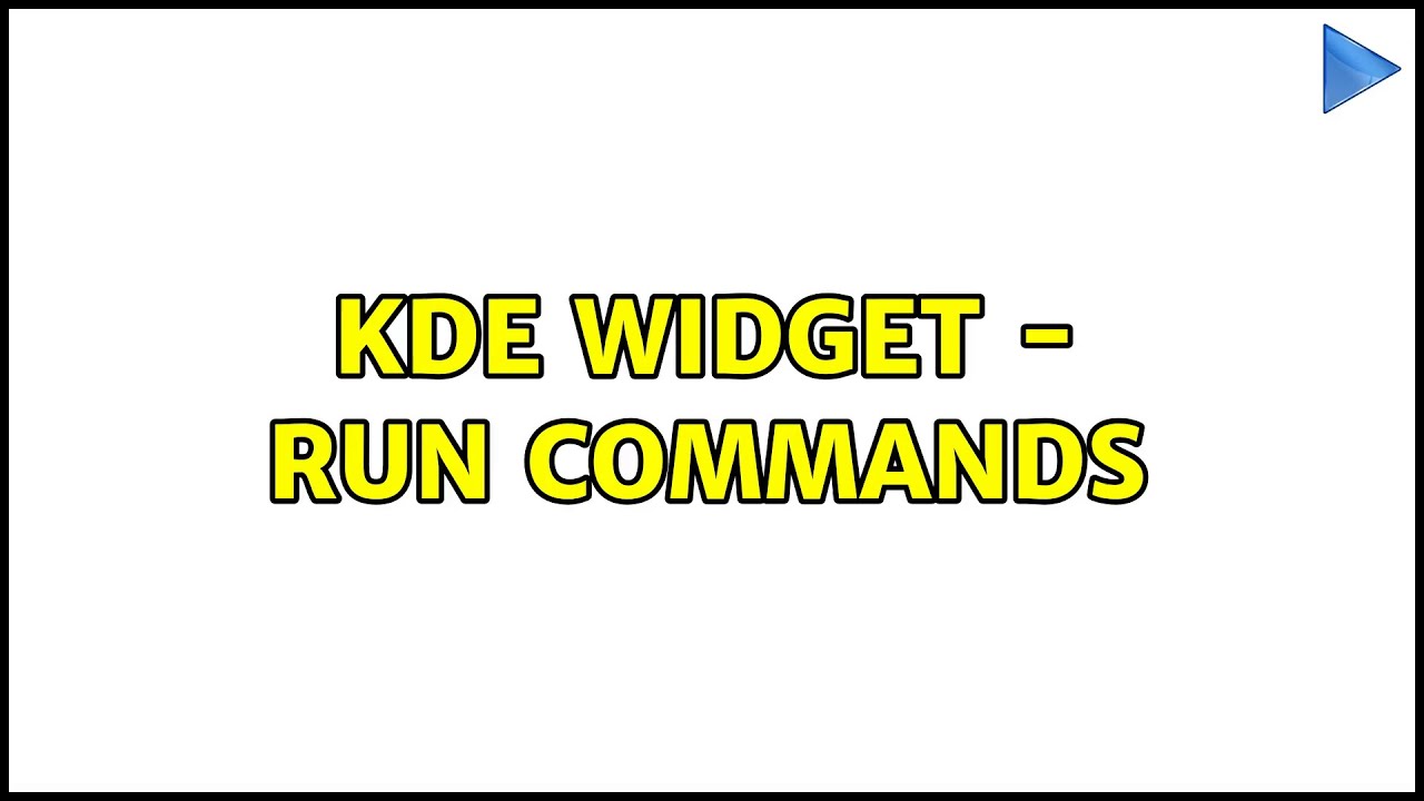 Ubuntu: KDE widget - run commands - YouTube
