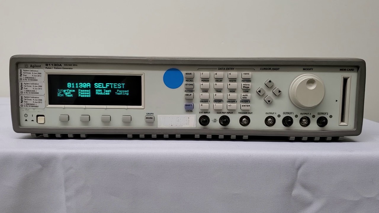 Agilent 81130 A Pulse / Pattern Generator (A# 52399) - YouTube