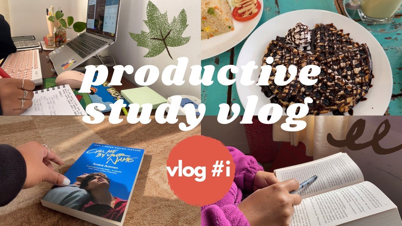 productive study vlog ⋆˙ ♡ & cafe diaries \\ book haul, studying ...