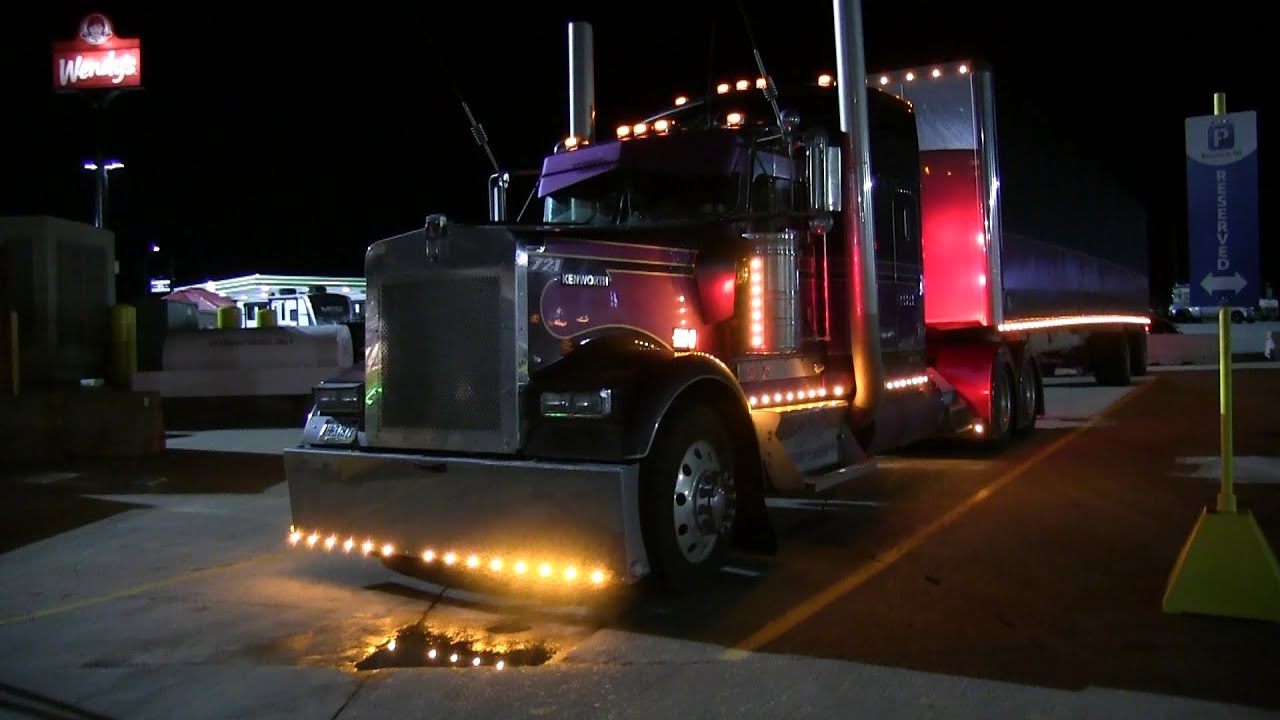 Black & Purple Kenworth W900 At Iowa 80 Truck Stop - YouTube