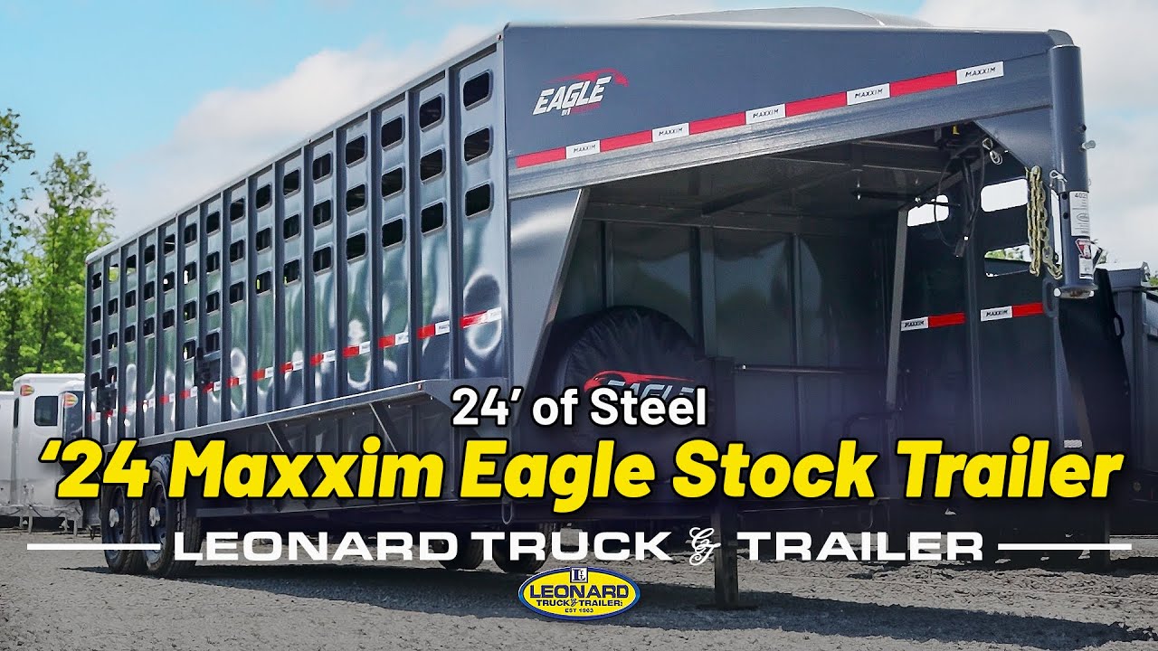 24 FEET OF STEEL - Maxxim's Eagle Punchside Stock Trailer - YouTube