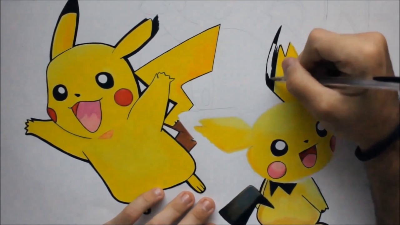 Speed Drawing Pokémon evolução Pichu/ Pikachu e Raichu. - YouTube